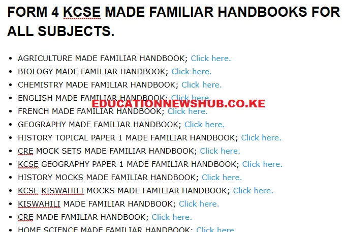 CRE Form 1-4 Notes and Exams (Free downloads) - Educationnewshub.co.ke