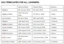 2024/2025 School Academic Calendar, Term Dates - Educationnewshub.co.ke