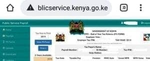 P9 form for Public servants from the public service payroll portal ...