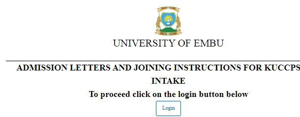 Download University of Embu Kuccps Admission Letter- Student Portal ...