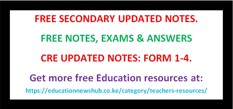 KCSE Comprehensive CRE Notes & Exams for Form 1,2,3 & 4- Updated ...