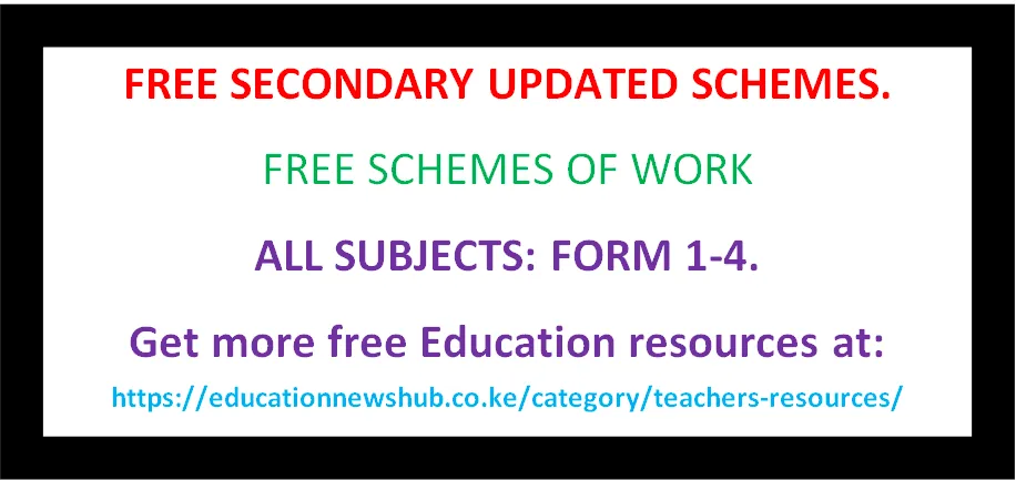 Free Secondary Schemes of Work For Form 1,2,3 & 4- All Subjects ...